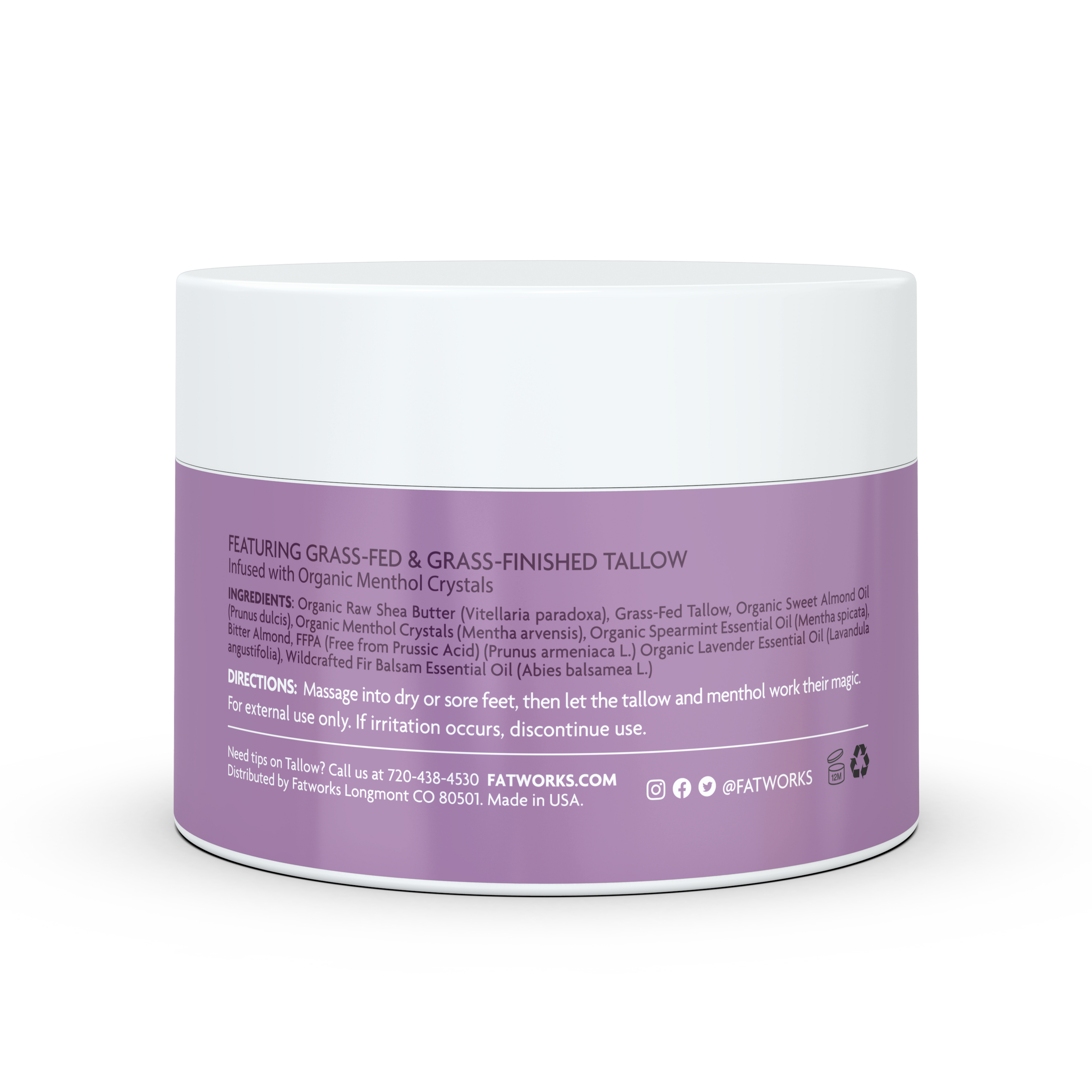 Happy Feet Foot Cream | Grass-Fed Tallow Balm for Feet | Fatworks ...
