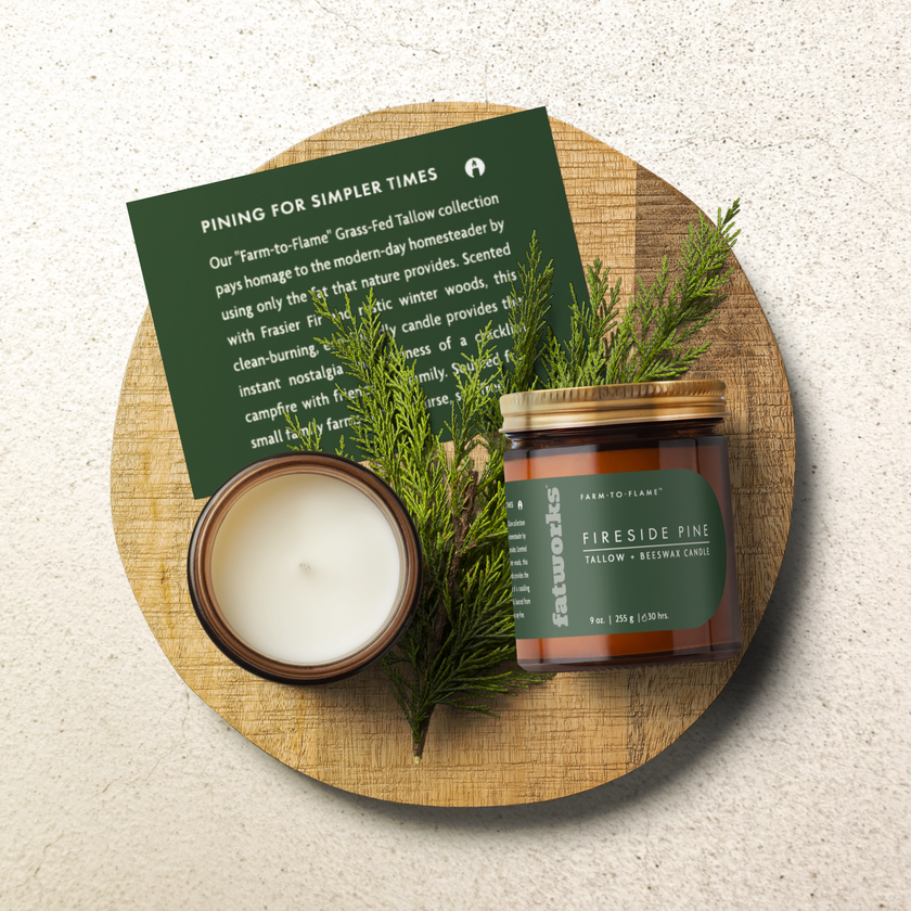Grass-Fed Beef Tallow Fireside Candle (9 oz.) | Fatworks – Fatworks ...